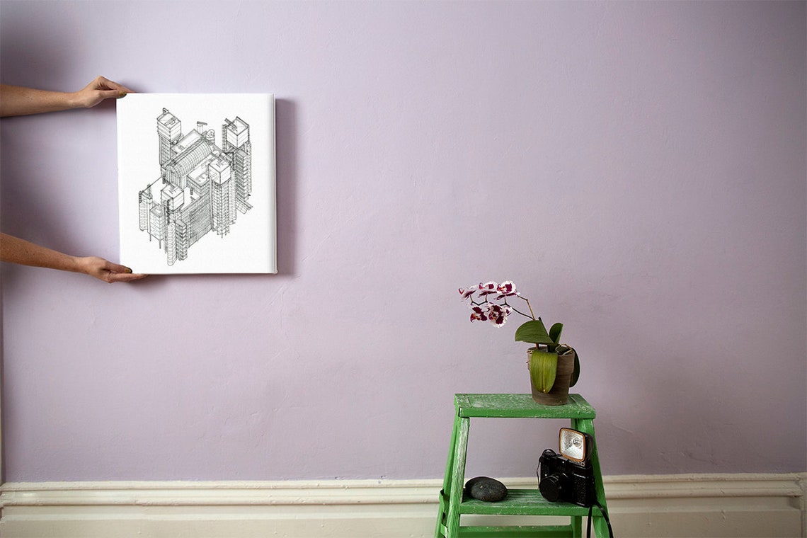 Isometric Hand Drawn Poster Print - Lloyds Building - Etsy