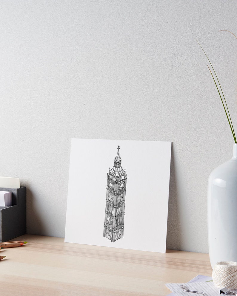 Isometric Hand Drawn Poster Print - Big Ben - Etsy