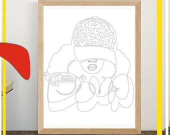 Queen Graffiti Coloring Pages - Etsy