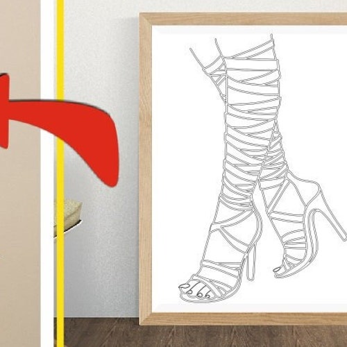 Stiletto Shoes Coloring Pages Woman Svg Printable Paint - Etsy