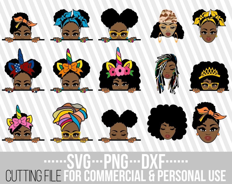 30x Black Woman Bundle Svg Natural Hair Layered Melanin - Etsy