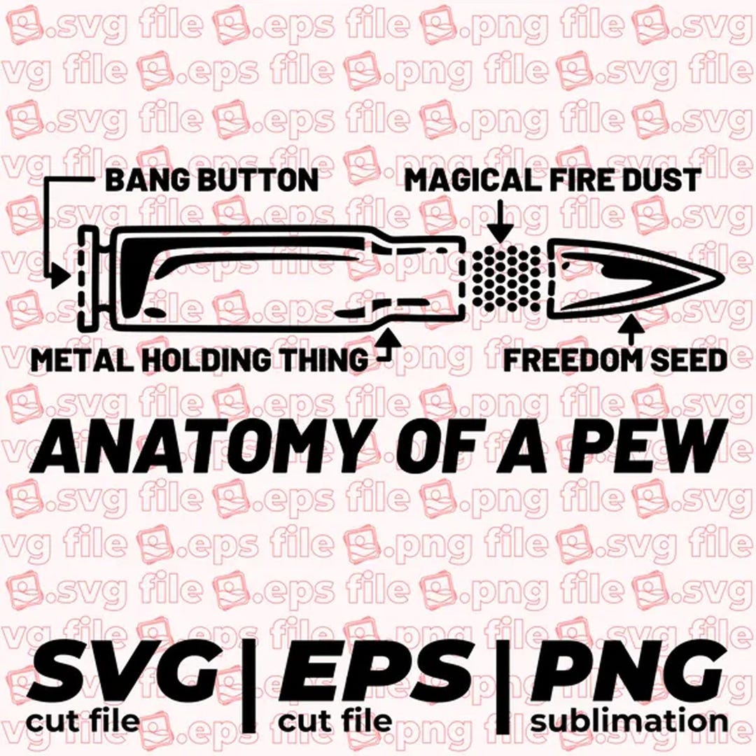 Anatomy of a Pew Pew SVG Cut File, Father's Day PNG, Gun Svg, Gun Lover ...