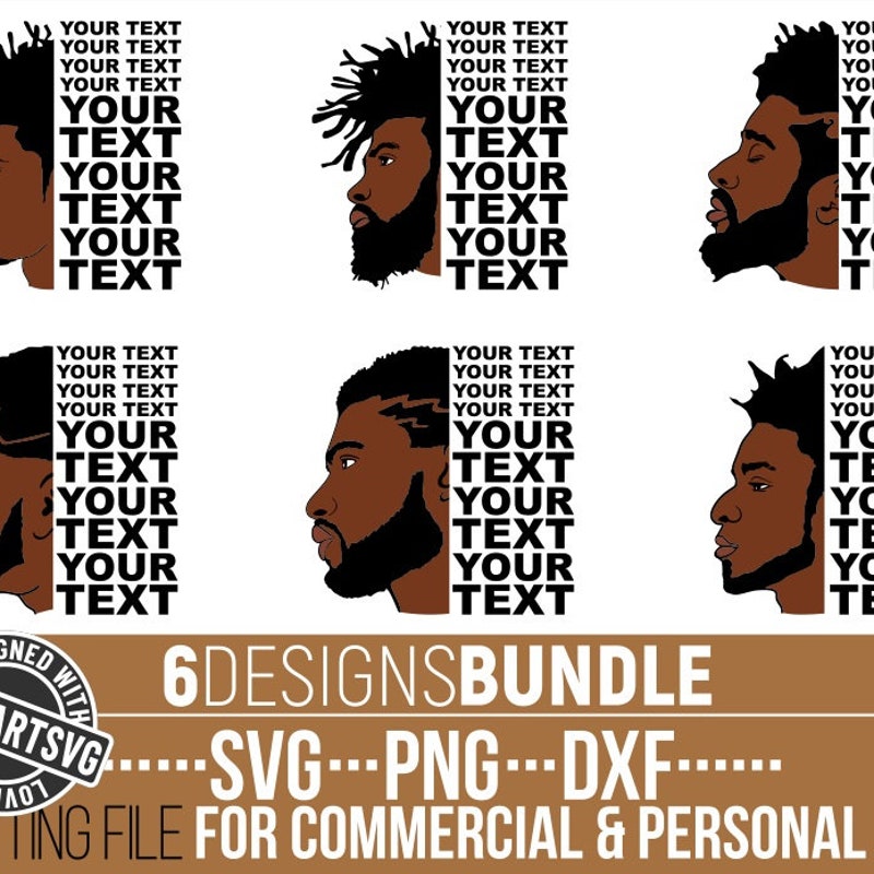 Beard and Locs Silhouette - Etsy