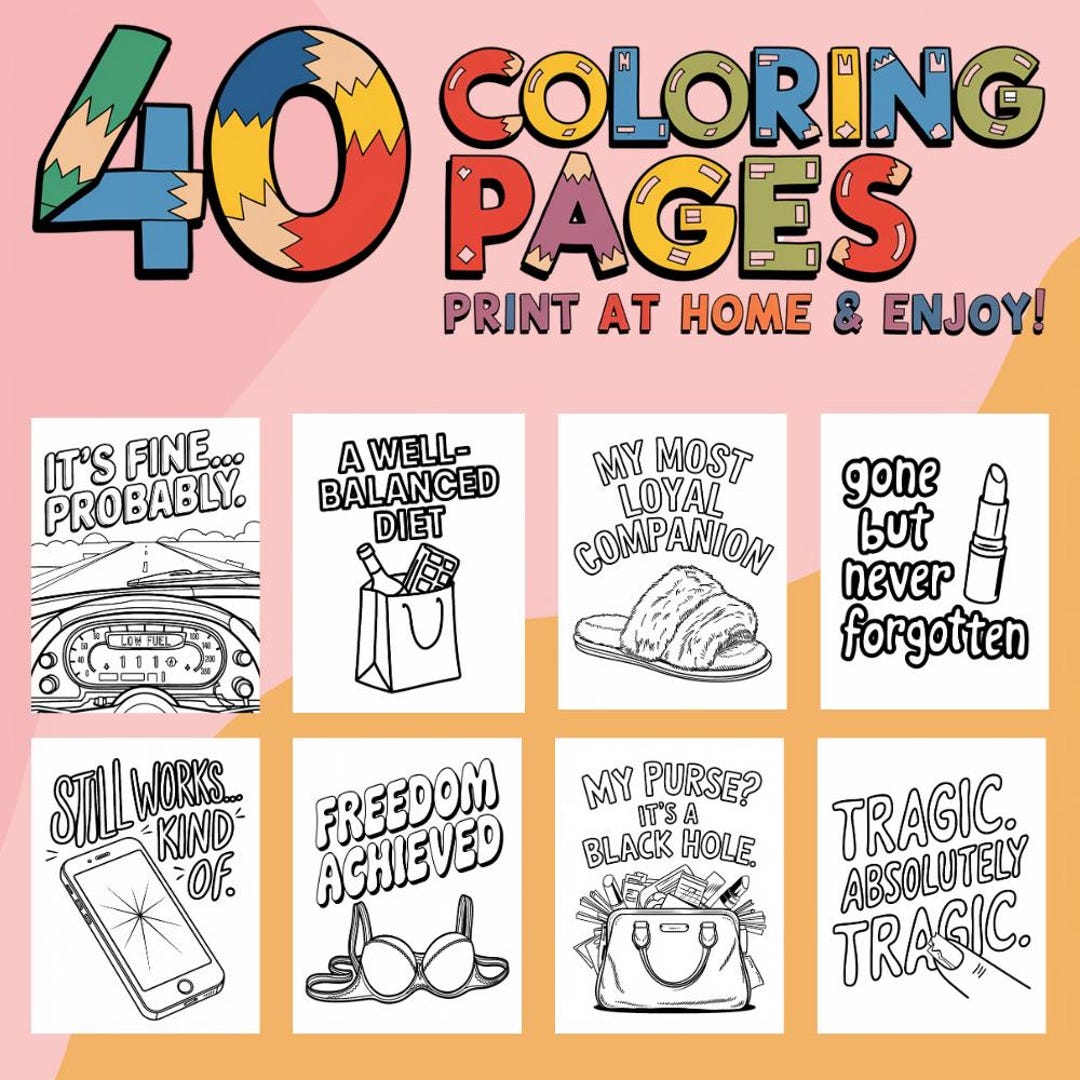 40x Funny Woman Coloring Pages Bundle PNG, Paint With A Twist, Paint ...