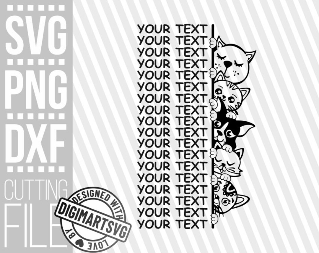 Peeking Cat Svg Cat Split Monogram Svg Feline Svg Cat Lover - Etsy
