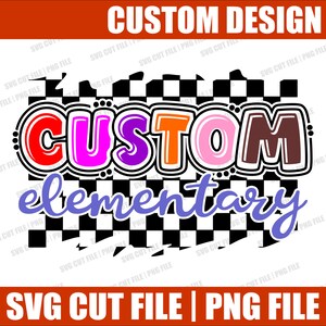 Custom Elementary School Svg, Retro Checkered SVG, Retro School Svg ...