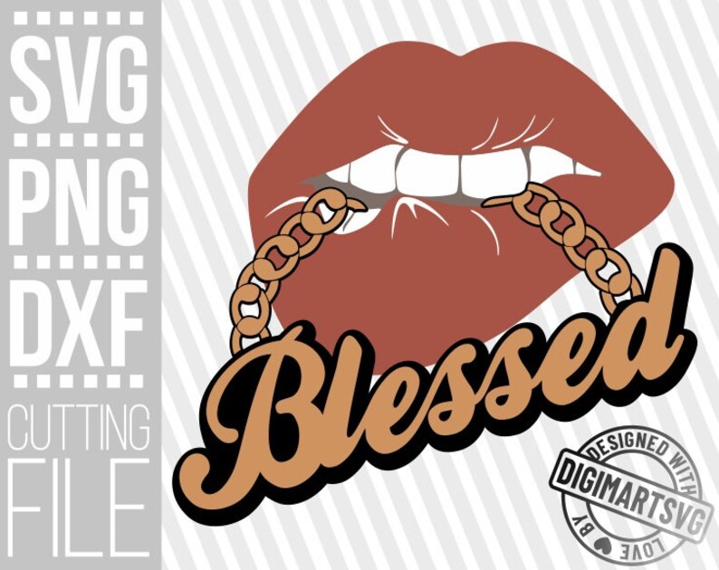Blessed Svg Gold Chain Svg Biting Lips Svg Black Woman | Etsy