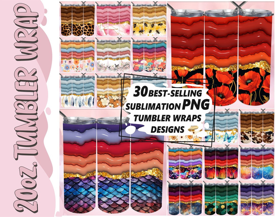 30x Best Selling Sublimation Png Bundle Tumblers Wraps, Inflated ...