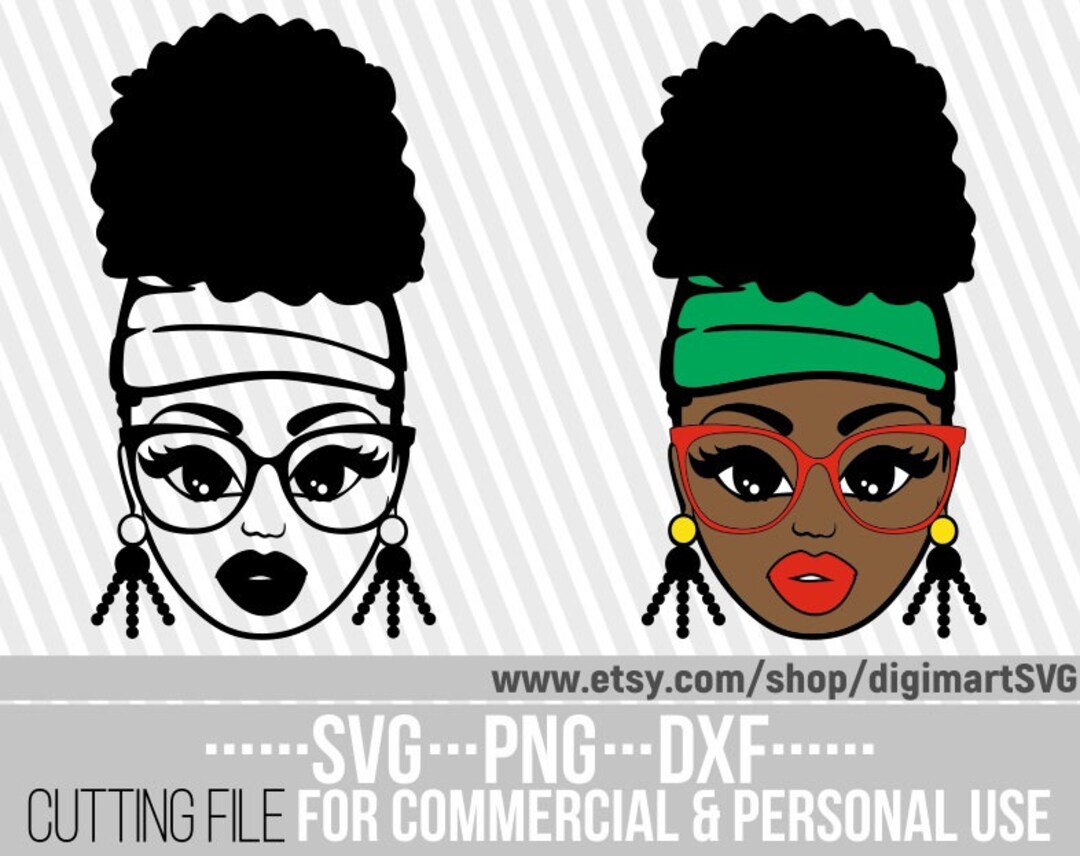 Woman in Bandana Svg, Afro Girl Svg, Black History Month, Ethnic Woman ...