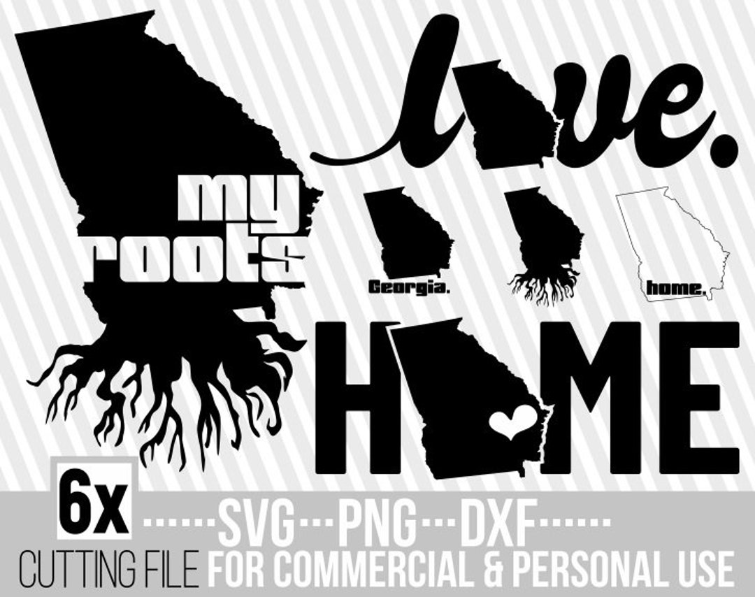 6x Georgia State Bundle Svg My Roots Svg Georgia Vector - Etsy