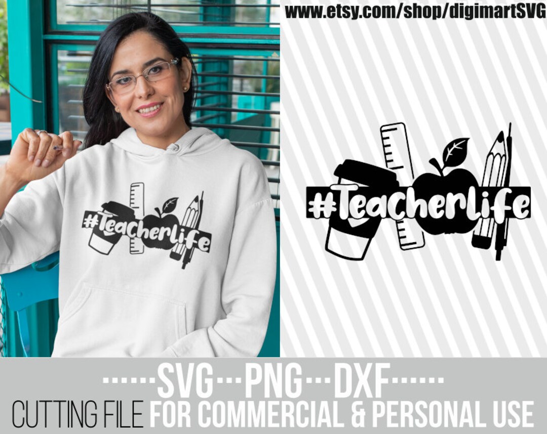 Teacher Life Svg, Back to School Svg, School Supplies Svg, Educator ...