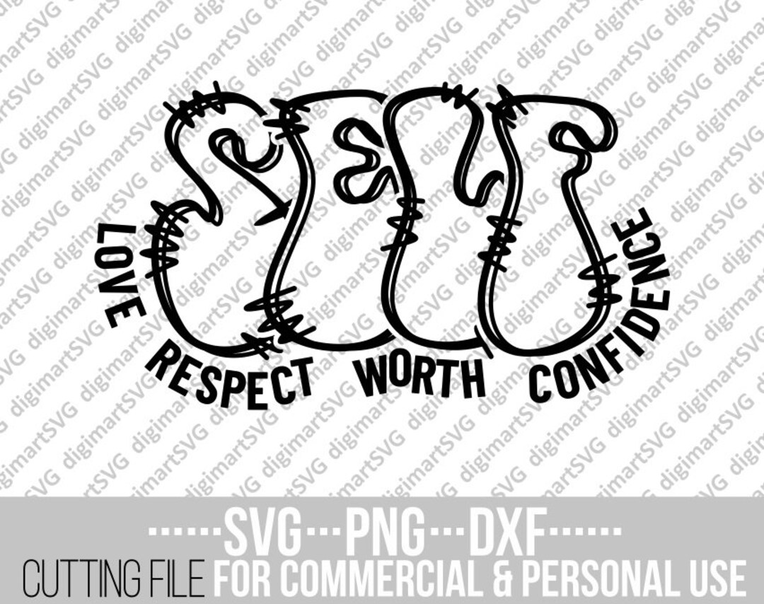 Self Love Respect Svg, Doodle Letters Svg, Empowered Women Svg, Lady ...