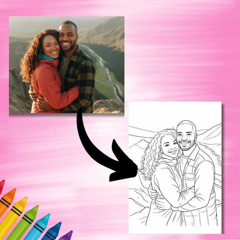 20 Personalized Coloring Pages From Your Photo – Valentine’s Day Gift ...