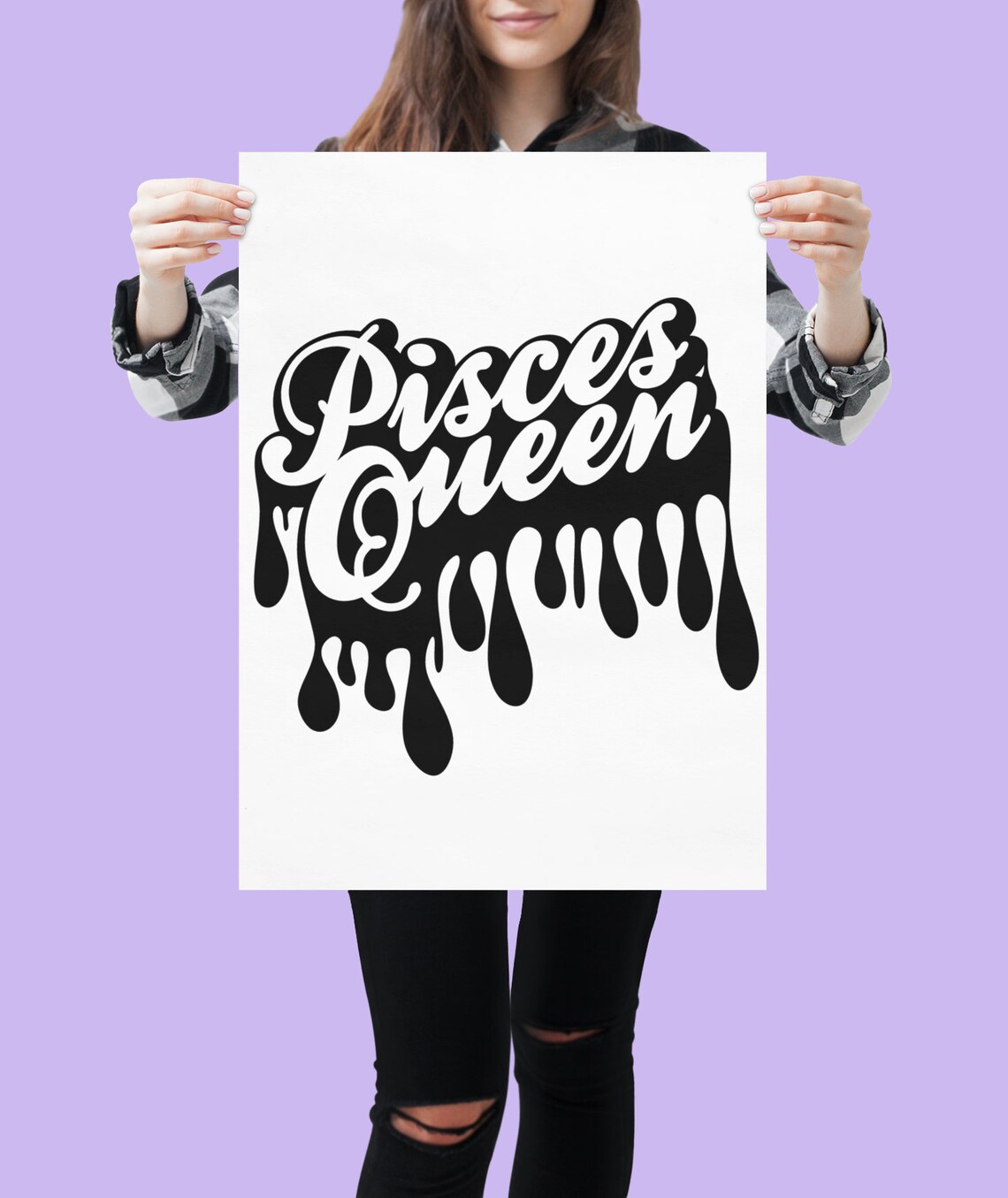 Pisces Queen Svg, Zodiac Sign Svg, Horoscope , Dripping Words, Black ...