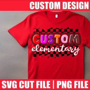 Custom Elementary School Svg, Retro Checkered SVG, Retro School Svg ...