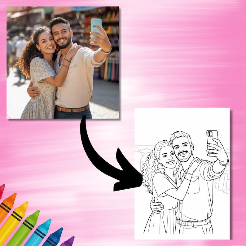 20 Personalized Coloring Pages From Your Photo – Valentine’s Day Gift ...