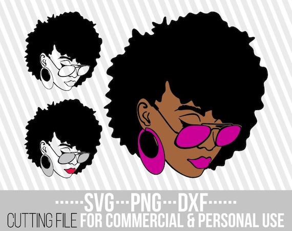 Black Woman With Glasses Svg Afro Woman Svg Natural Hair - Etsy