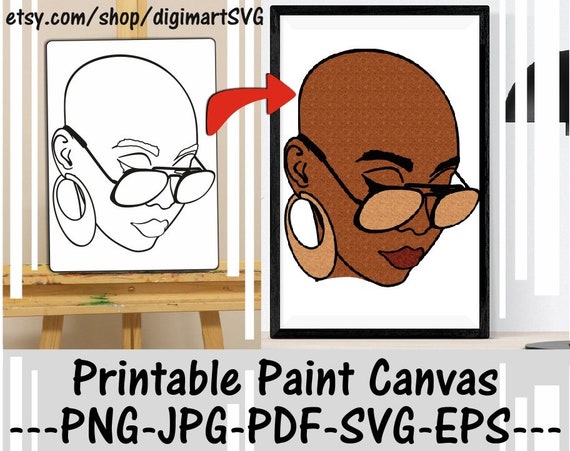 Bald Woman Coloring Pages Paint With A Twist Printable - Etsy
