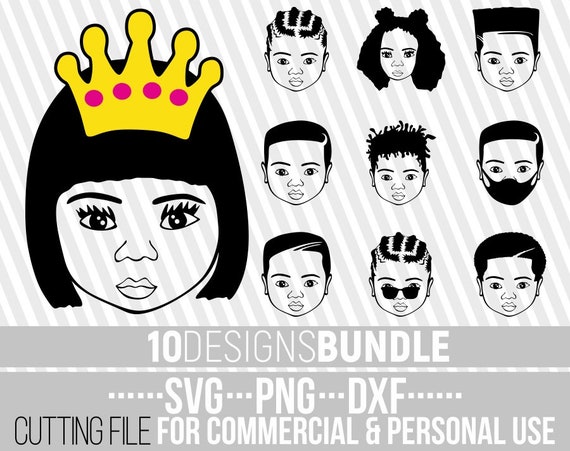 10x Black Kids Bundle Svg Princess Svg Black Boy Svg - Etsy