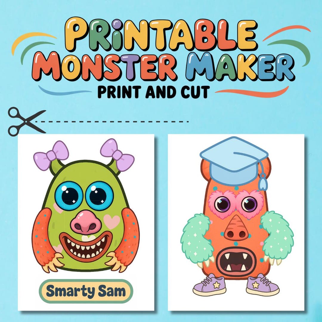 Printable Monster Maker Kit – DIY Kids Craft – Build Your Own Monster ...