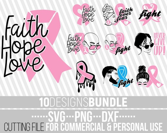 10x Cancer Ribbon Designs Bundle Svg Awareness Ribbon Messy - Etsy