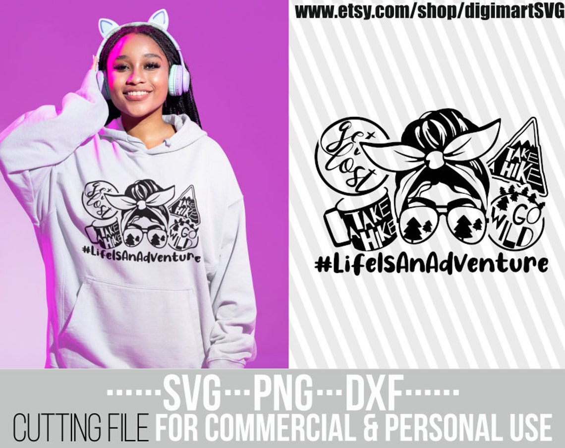 Life is an Adventure Svg Afro Messy Bun Svg Afro Woman Svg - Etsy