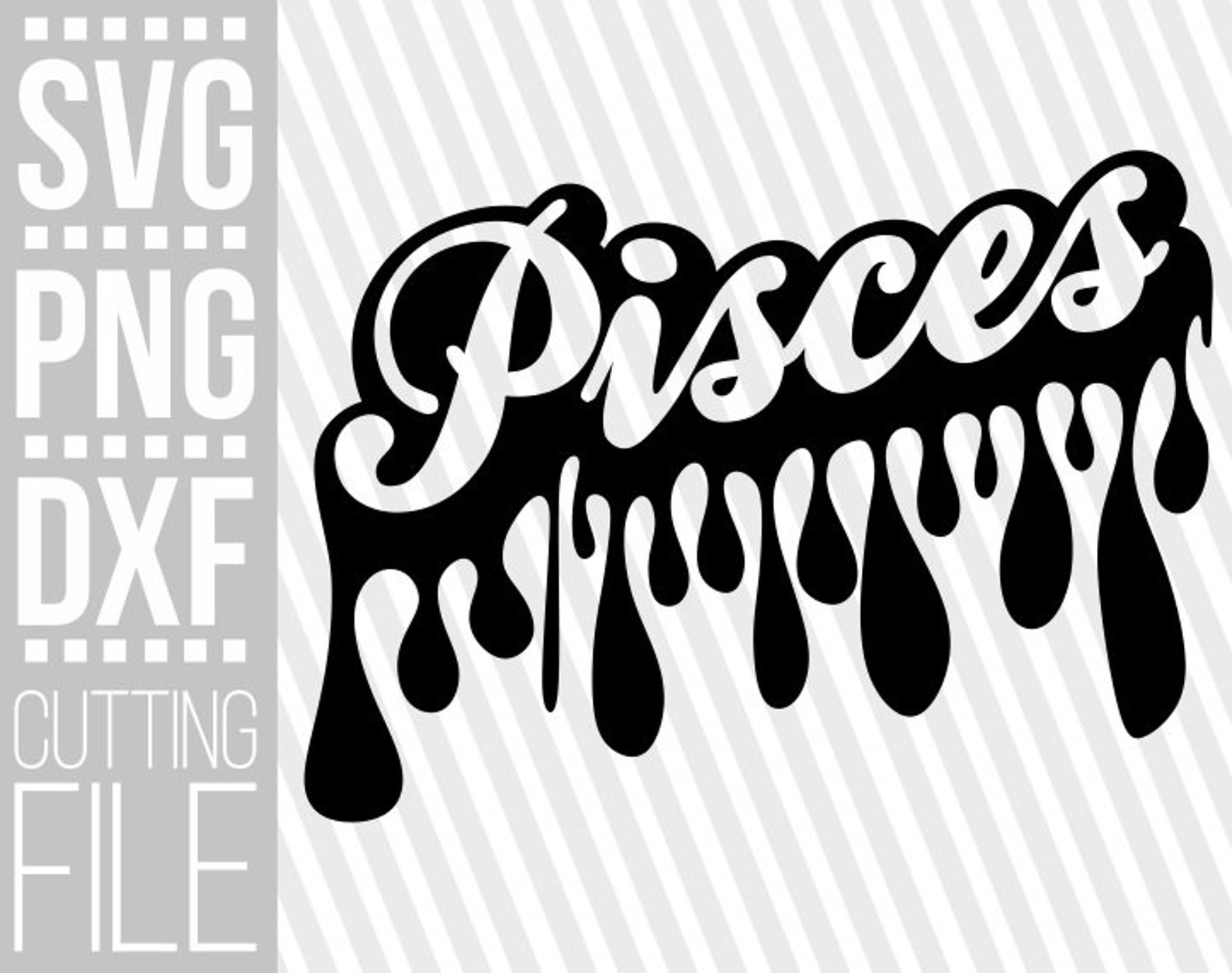 Pisces Svg Zodiac Sign Svg Horoscope Dripping Words Afro - Etsy