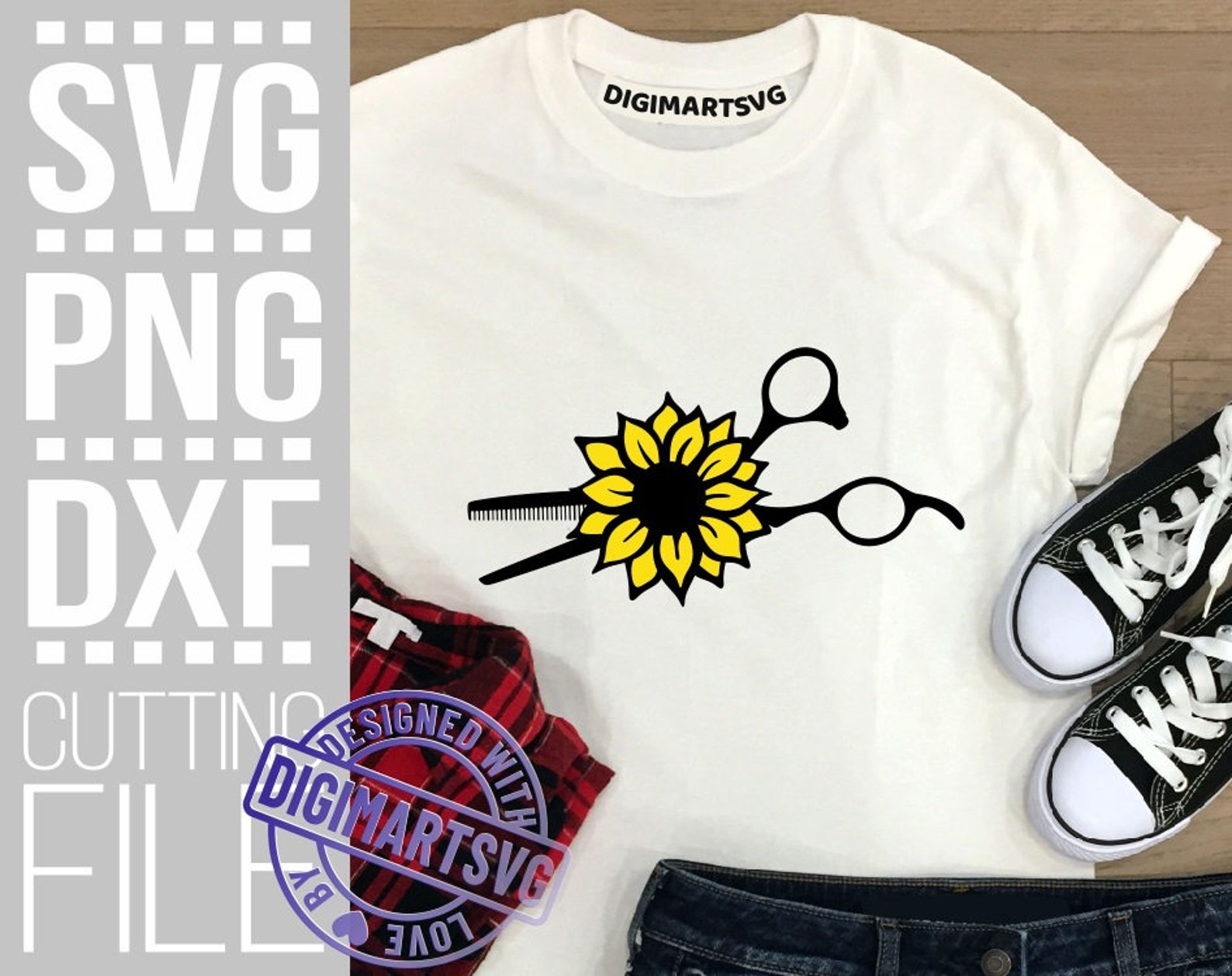 Scissors With Sunflower Svg Flower Svg Hair Stylist Svg - Etsy