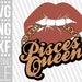 Pisces Queen Svg, Gold Chain Svg, Biting Lips Svg, Zodiac Sign Svg ...