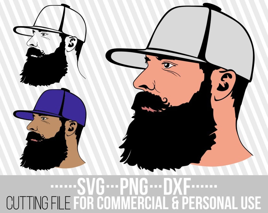Beard Man With Cap Svg Hipster Svg Father's Day Svg - Etsy