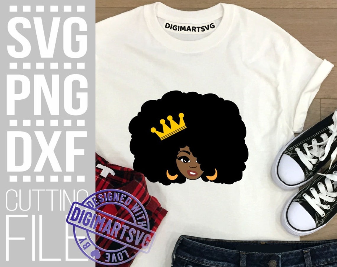 Beauty Afro Queen Svg Layered Crown Svg Black Woman Svg - Etsy