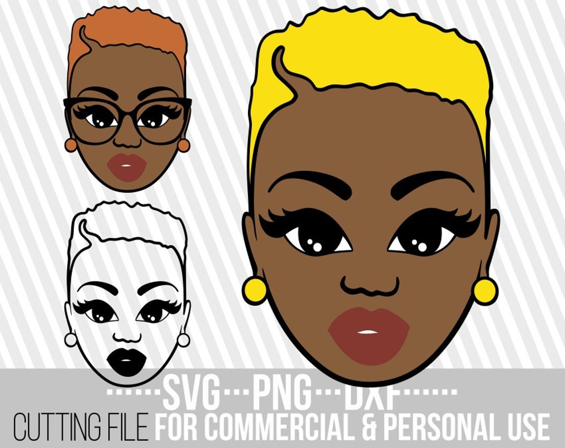 Beauty Black Woman Svg Short Hair Svg Glasses Svg Blonde - Etsy