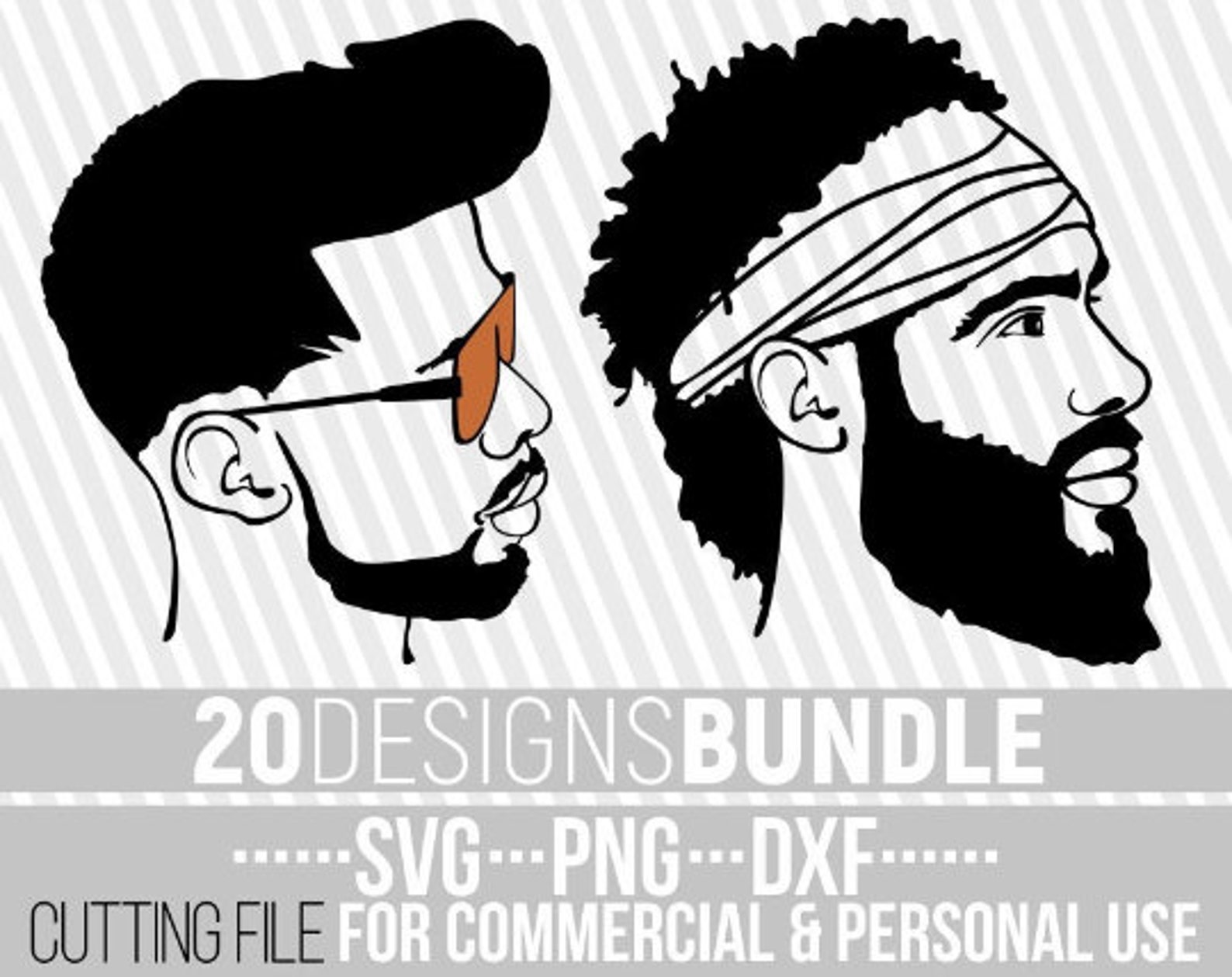 20x Black Man Bundle Svg Afro Man Svg Hairstyle Svg Black Etsy