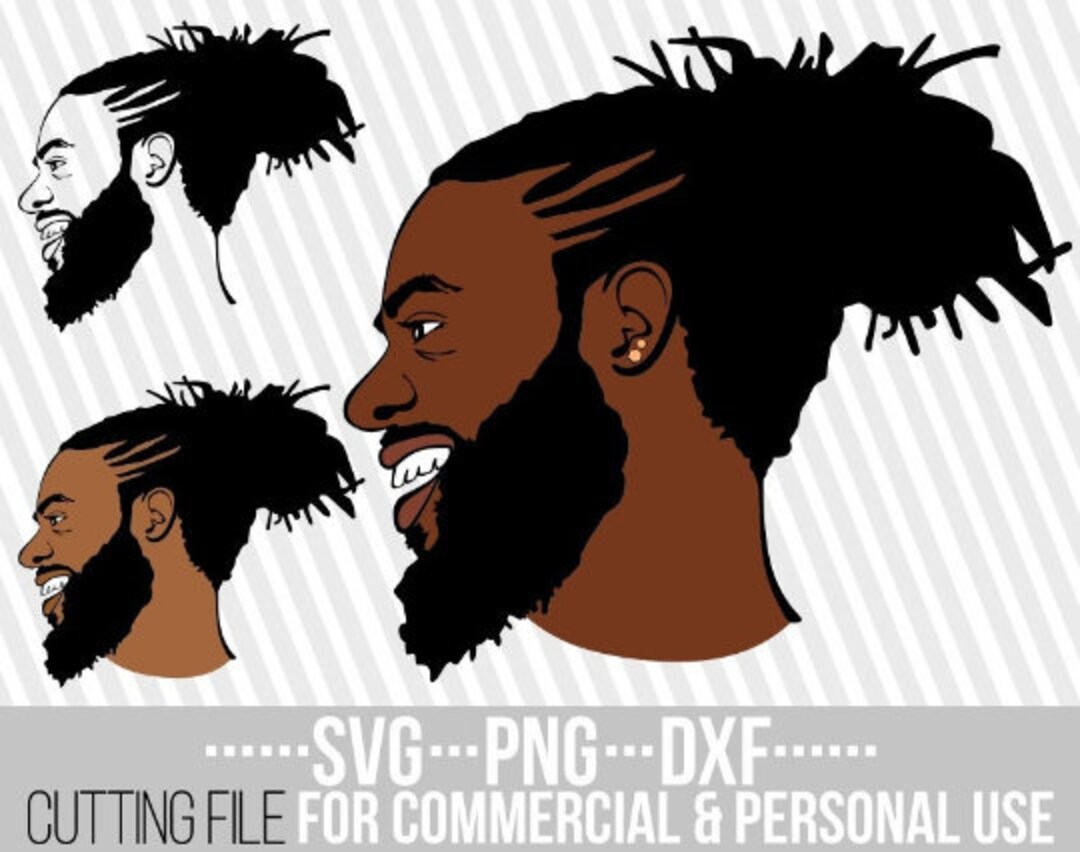 Black Man With Dreadlocks Svg, Afro Man Svg, Beard Svg, Afro Bun Svg ...