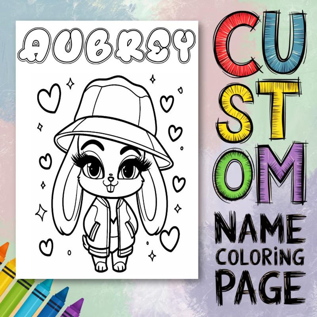 Personalize Easter Bunny Name Coloring Pages, Coloring Pages for Kids ...