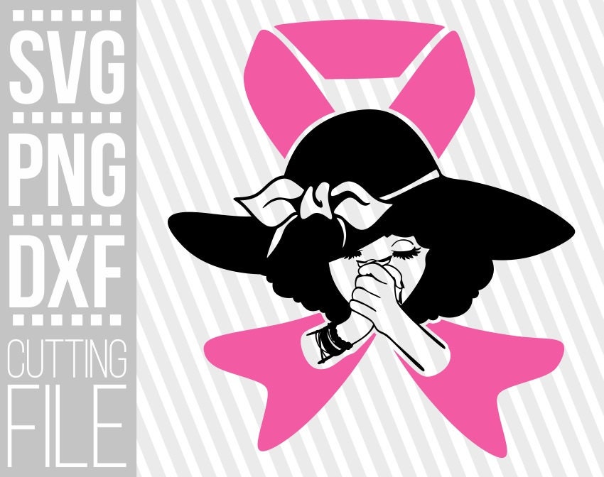 Pink Ribbon Svg Praying Woman Svg Cancer Ribbon Svg | Etsy