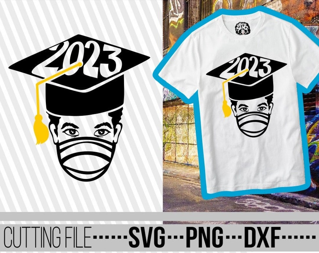 Black Boy in Graduation Hat Svg, Mask Svg, Grad Svg, Teacher Svg, 2023 ...