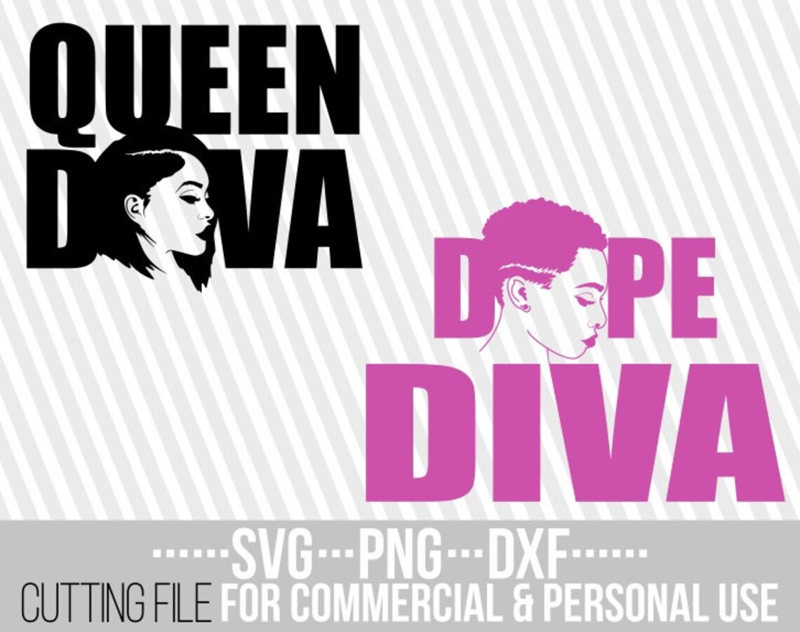 2x Queen Diva Svg Dope Diva Svg Afro Woman SVG American - Etsy