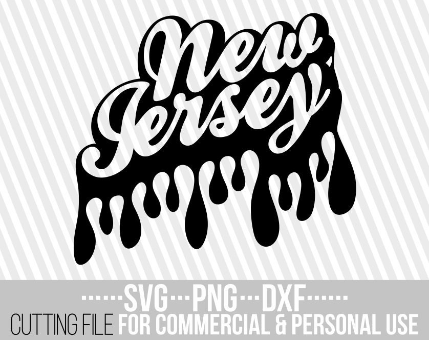 New Jersey Svg USA Svg State Svg Graffiti Map Dripping - Etsy