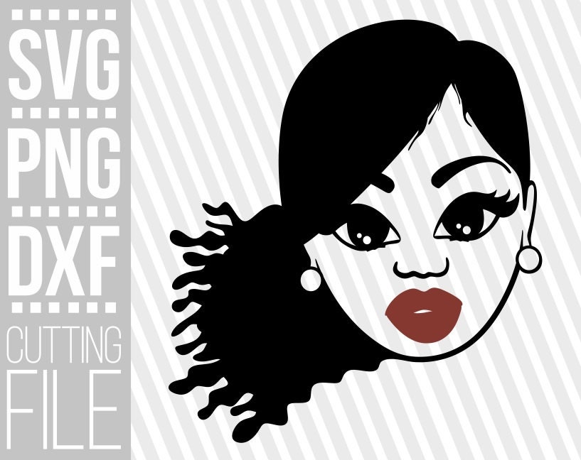 Afro Woman Side Ponytail Svg, Braids Svg, Hairstyle Svg, Black Woman ...