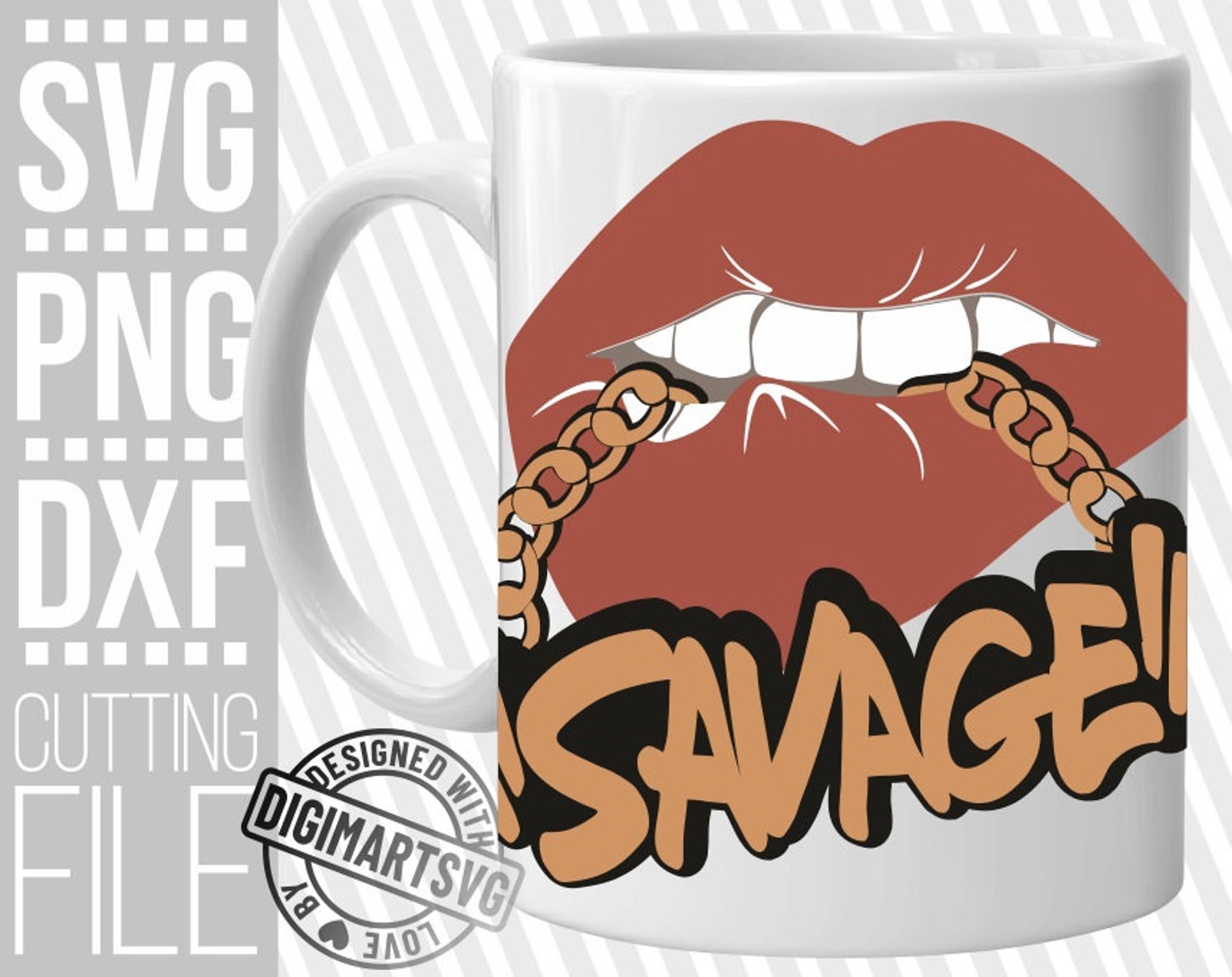 Savage Svg Gold Chain Svg Biting Lips Svg Afro Woman Black Etsy