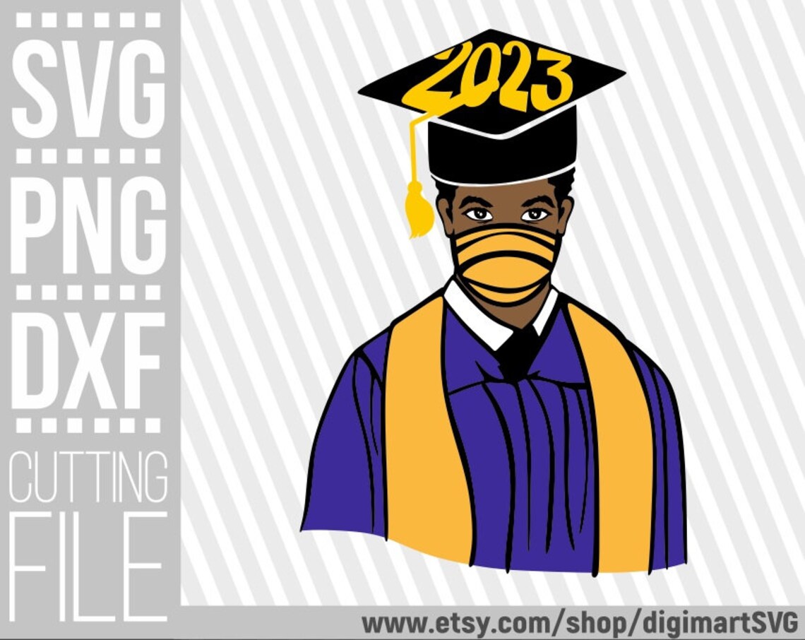 Afro Boy in Graduation Hat Svg Mask Svg Grad Svg Teacher - Etsy