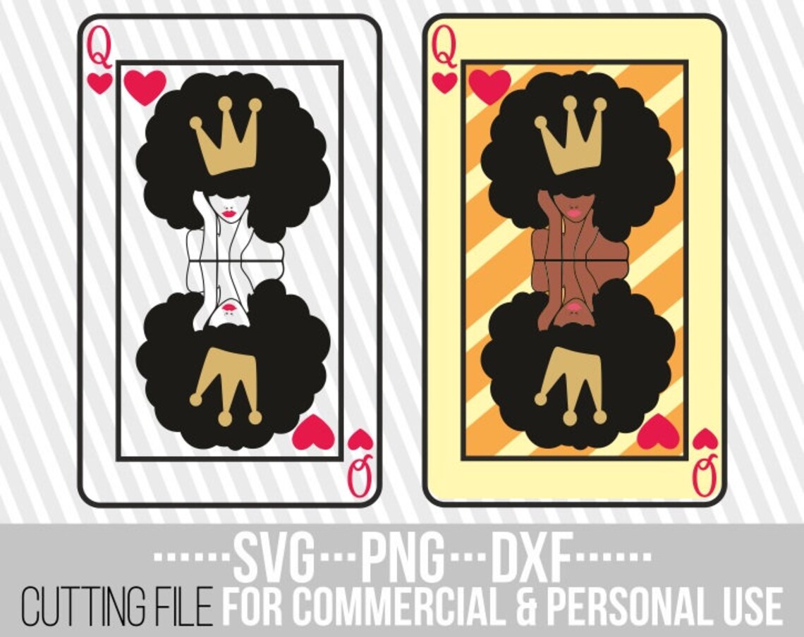 Queen Crown Card Svg Afro Girl SVG Crown Svg Black Woman | Etsy