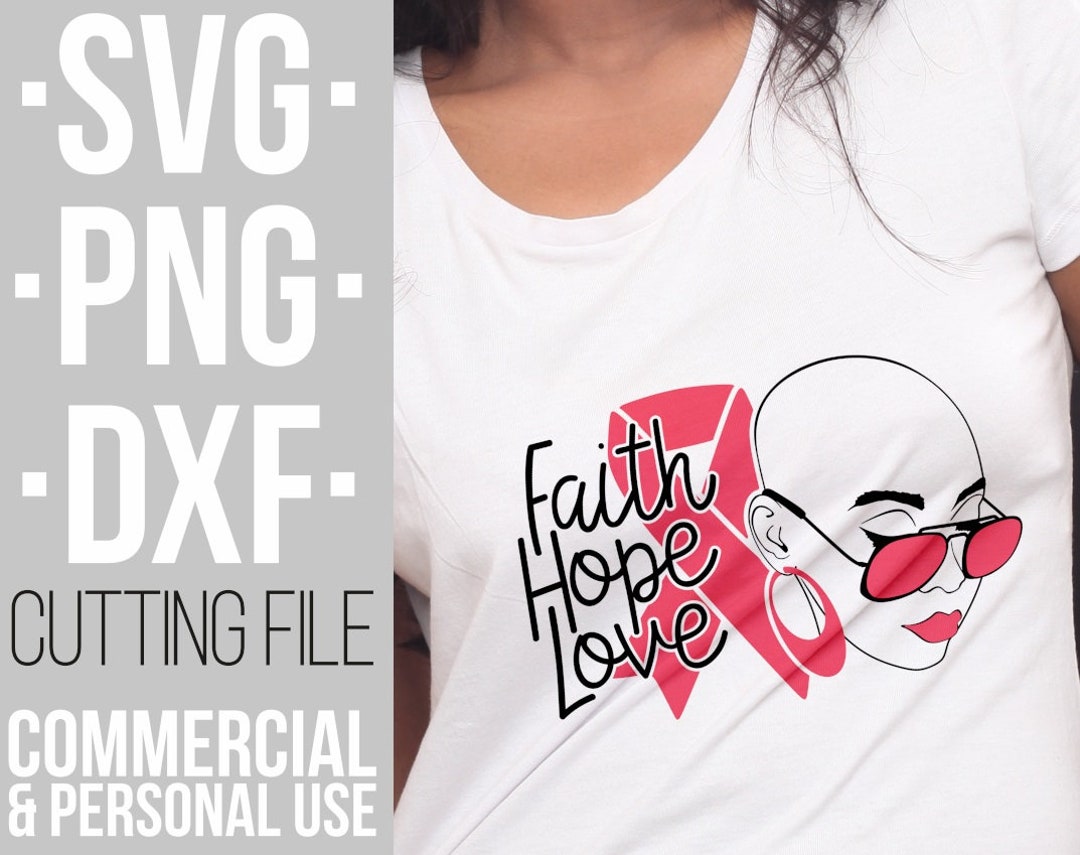 Fight Hope Love Svg, Breast Cancer, Pink Ribbon Svg, Awareness Ribbon ...