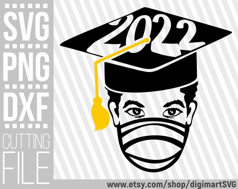 Black Boy in Graduation Hat Svg Mask Svg Grad Svg Teacher - Etsy