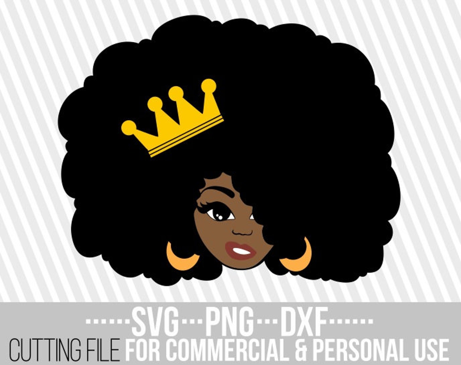 Beauty Afro Queen Svg Layered Crown Svg Black Woman Svg | Etsy