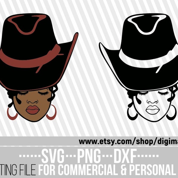 Black Girl Cowgirl Svg - Etsy