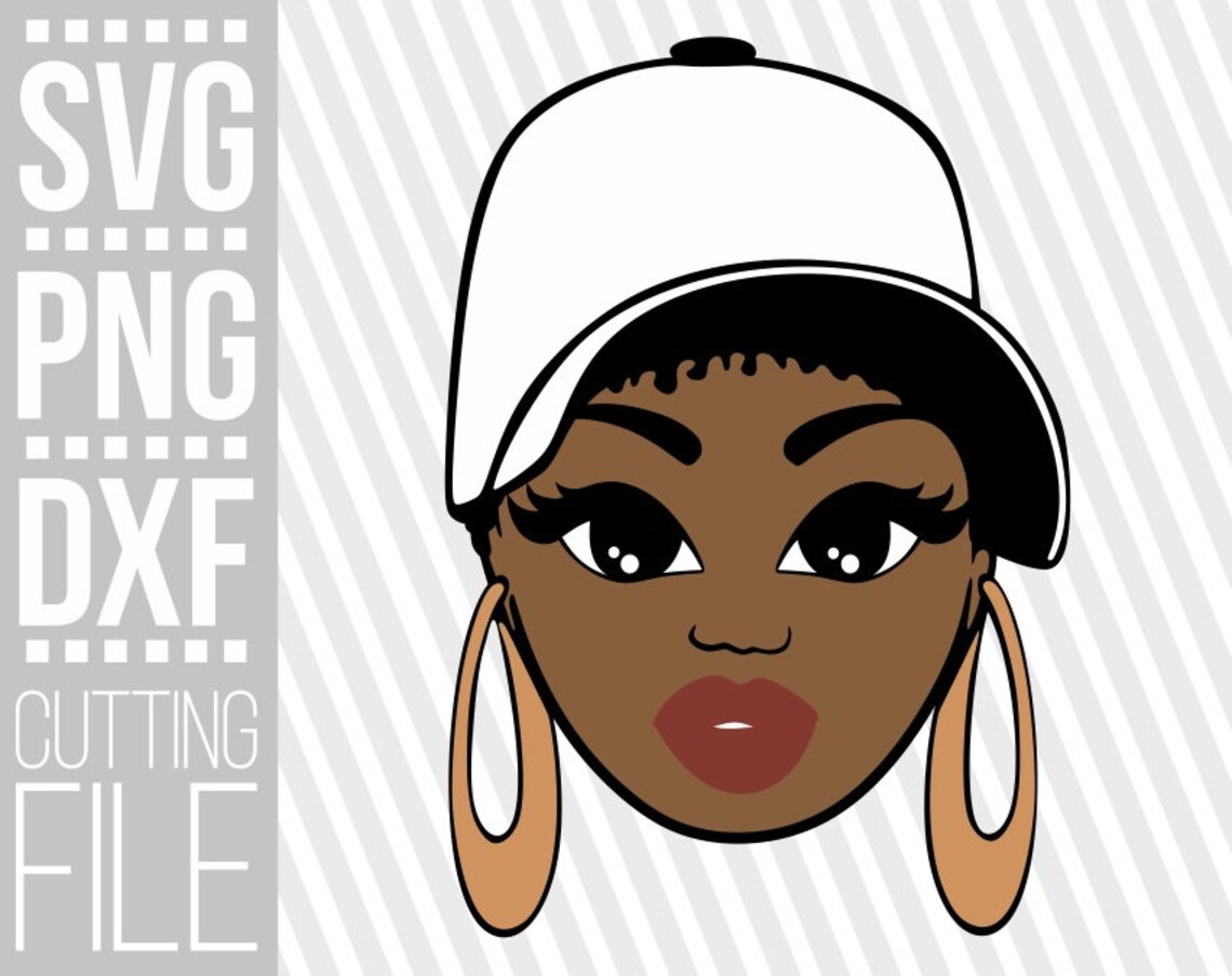 Amazing Black Girl With Cap Svg, Earrings Svg, Melanin, Afro Woman Svg ...