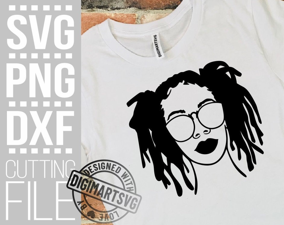 Black Woman in Glasses Svg Locs Svg Dreadlocks Svg Afro - Etsy Israel