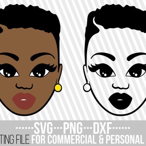 Elegant Black Woman Svg, Black Girl Svg, Afro Girl , Earrings Svg, File ...